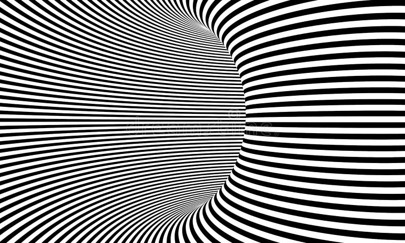 Tunnel 3d Render Black and White Striped that Create an Optical Depth ... Tunnel 3d Render Black and White Striped that Create an Optical Depth ...