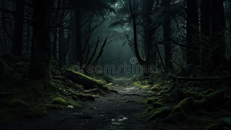 Tunnel dark forrest stock illustration. Illustration of photograph ...