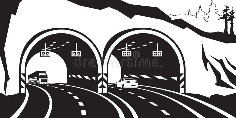 Curvatura Del Tunnel Della Strada Principale. Immagine Stilizzata Di ...