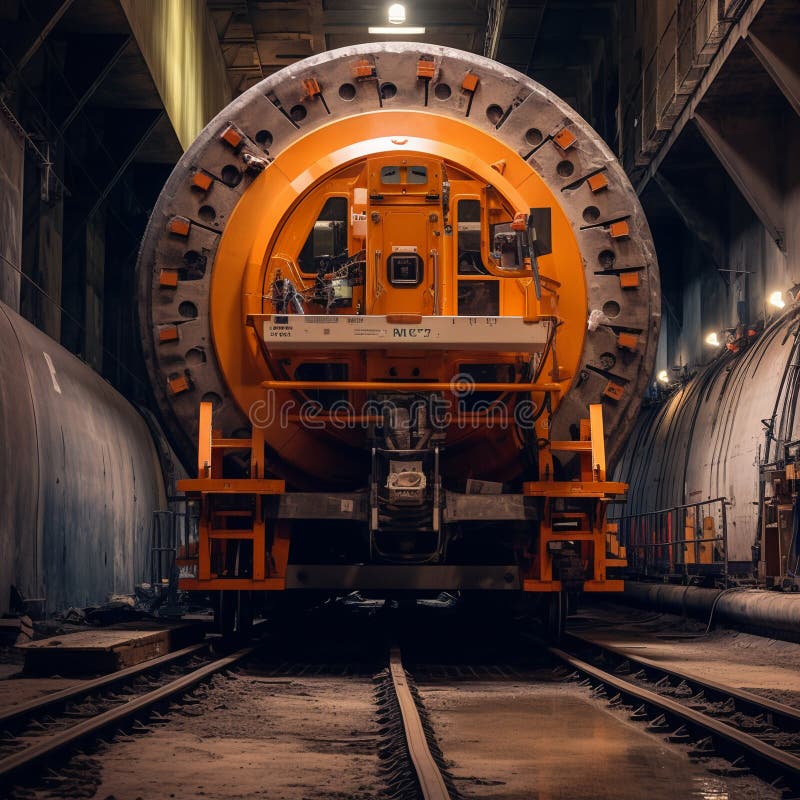 Tunnel Drilling with Tunnel Boring Machine.generative Ai Stock Photo ...