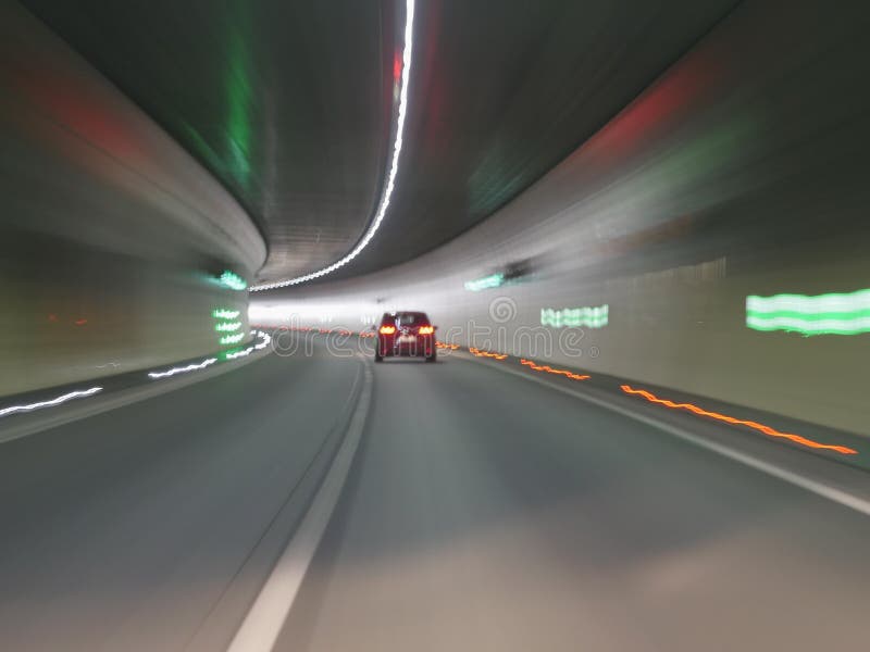 Drive through a tunnel stock image. Image of beam, movement - 81545933