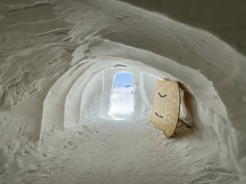 Tunnel Dug Through Deposits Of Fresh Snow Above The Glacier Du Sex