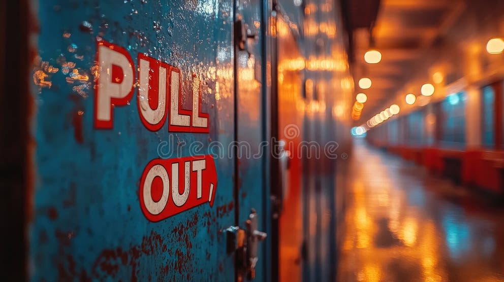 Tunnel Emergency Exit Pull-Out Door Stock Illustration - Illustration ...