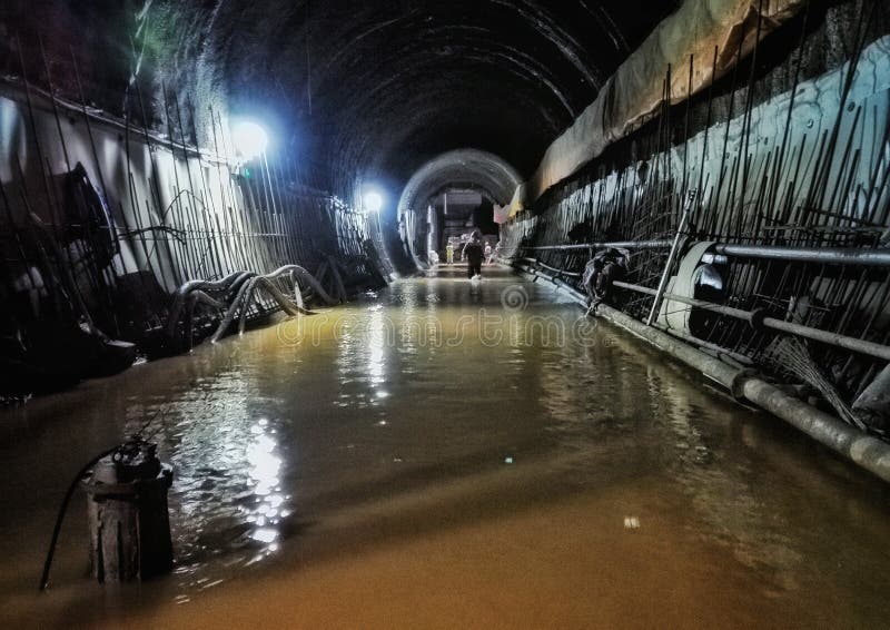 Tunnel Engineering Water Inrush Accident Site Editorial Stock Image ...
