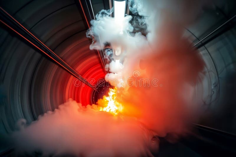 Tunnel Fire Scene: Dramatic Fire and Smoke in Tunnel, Generative Ai ...