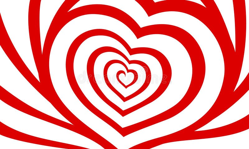 Tunnel Heart, Vector Concentric Lines Background Stock Illustration ...