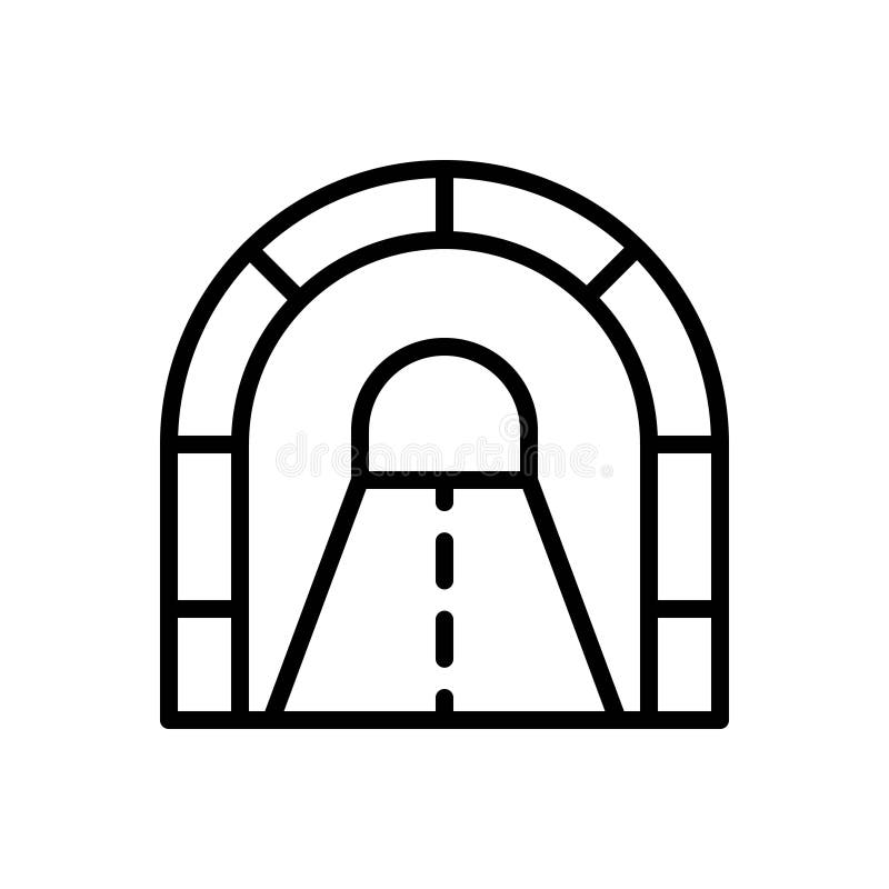 Black Line Icon for Tunnel, Underpass and Subway Stock Vector ...