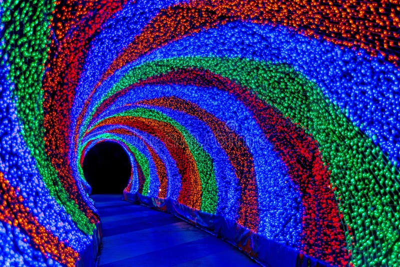 Rainbow Light Tunnel stock image. Image of spiral, glow - 48610255
