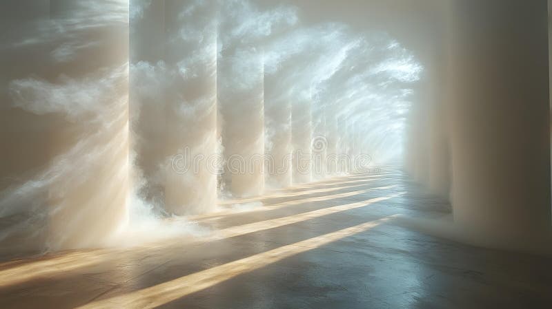 A Tunnel of Light Formed by Parallel Columns of Smoke and Mirror ...