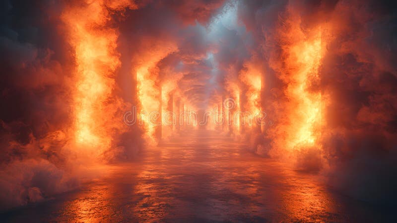 A Tunnel of Light Formed by Parallel Columns of Smoke and Mirror ...