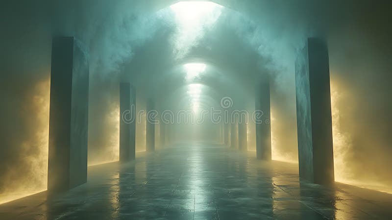 A Tunnel of Light Formed by Parallel Columns of Smoke and Mirror ...