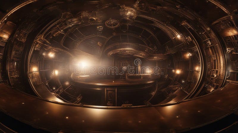 Tunnel of Light a Steampunk, Space Nebula Panorama, Equirectangular Projection, Stock ...