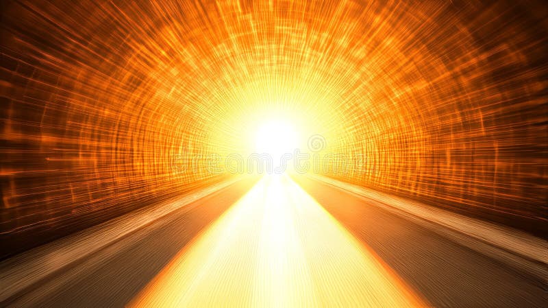 A Tunnel Made of Binary Code, Illuminated by a Bright Light at Its End ...