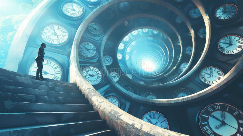 Tunnel Made Clocks Symbolizing Passage Time Fear Aging Stock Photos ...