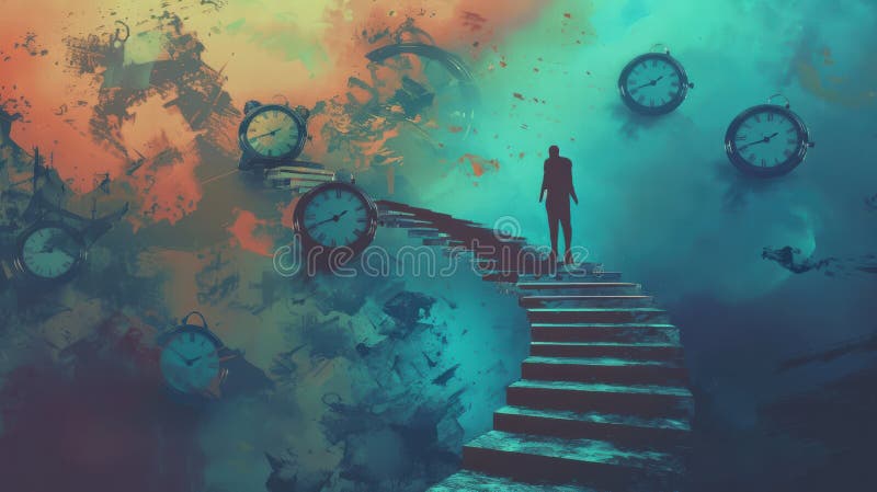 Tunnel Made of Clocks, Symbolizing the Passage of Time and Fear of ...