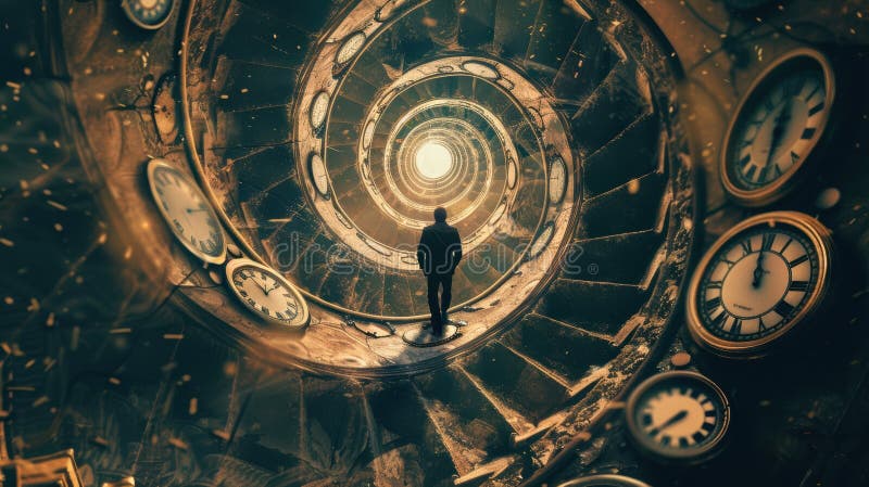 Tunnel Made of Clocks, Symbolizing the Passage of Time and Fear of ...