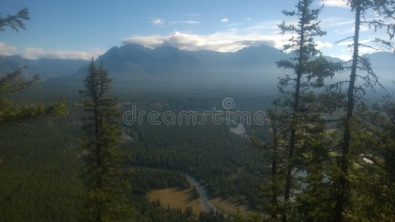 Tunnel mountain banff stock photo. Image of three, photoshop - 76819272