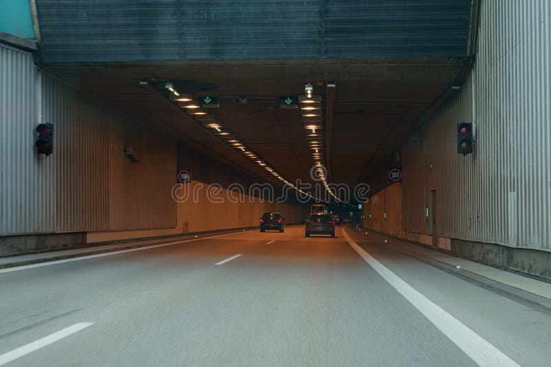 Tunnel for Passage Along a High-speed Highway Stock Image - Image of ...