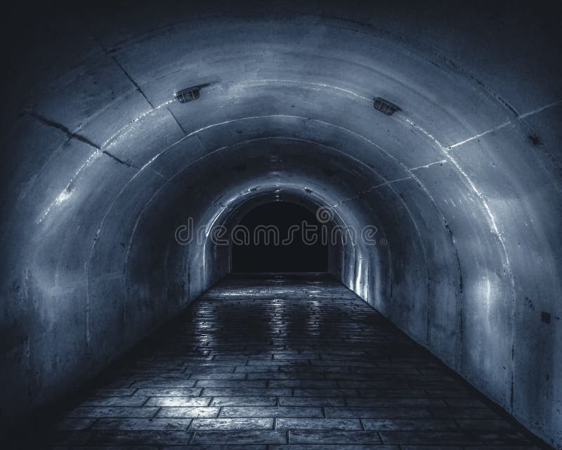Dark tunnel walkway stock image. Image of light, path - 304083183