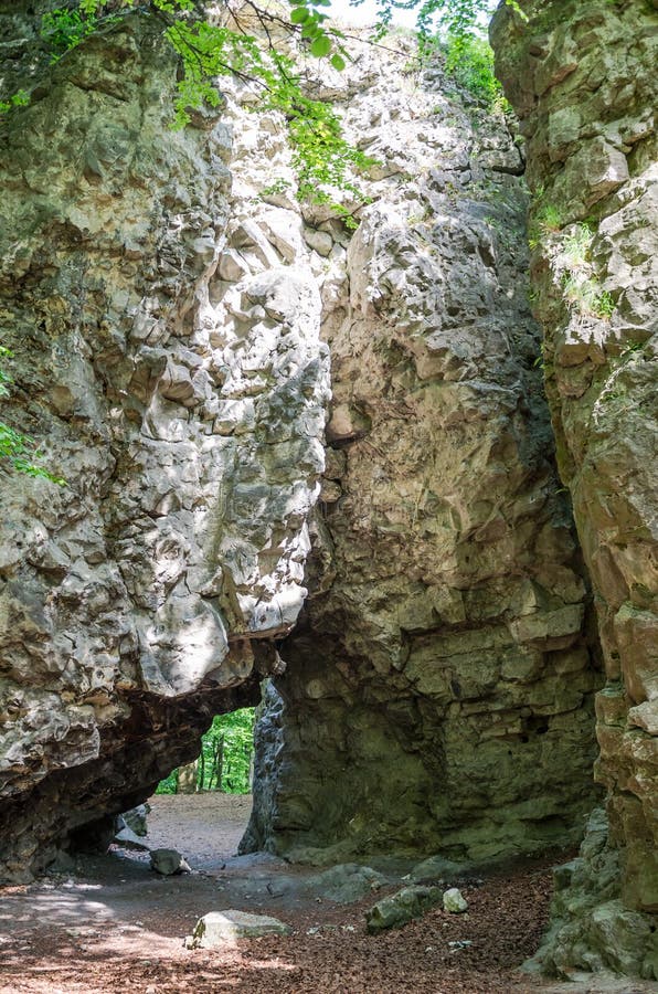 Tunnel Passage in the Mountains between the Rocks Stock Image - Image ...