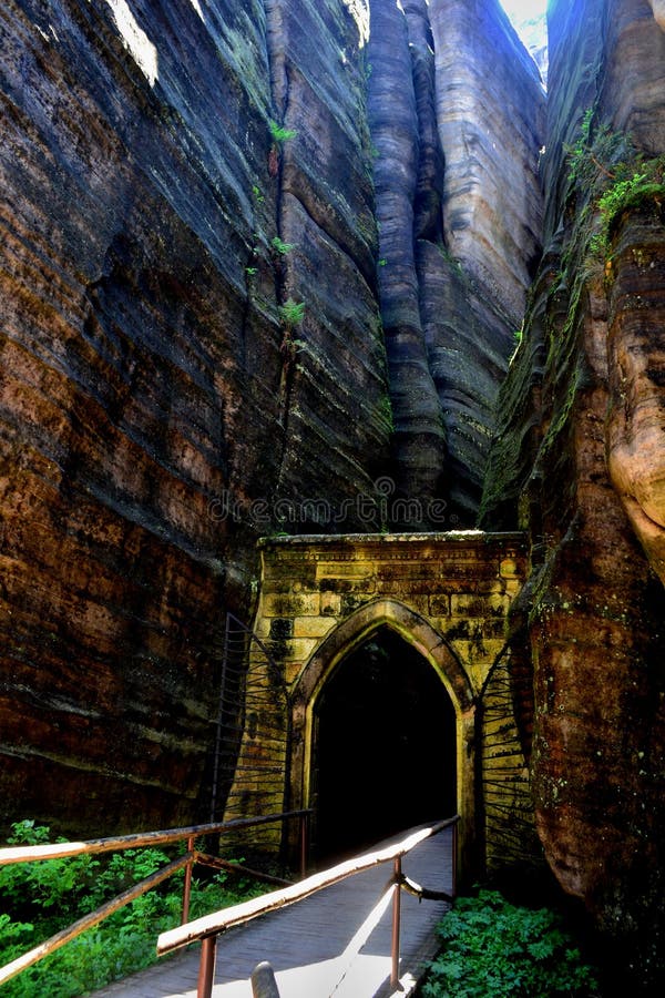 Tunnel stock photo. Image of pavement, built, green, railings - 55990582
