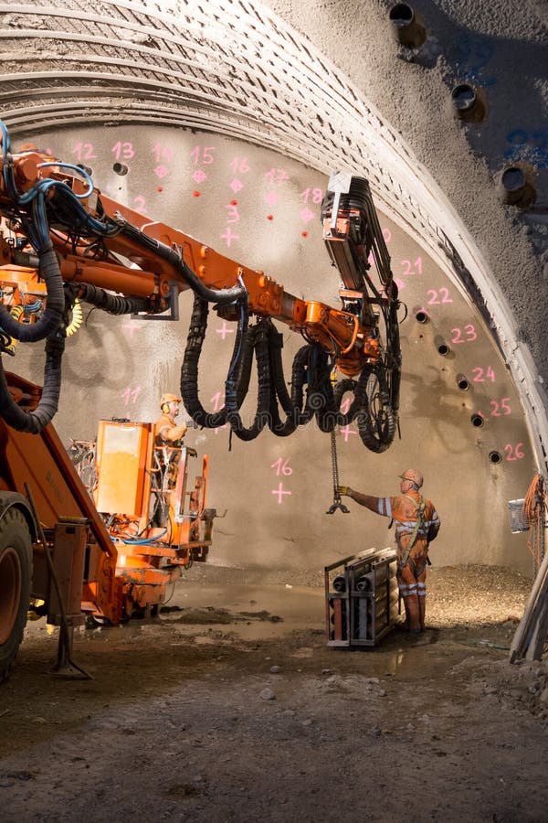 Tunnel piperoof grouting editorial stock image. Image of mining - 78118104