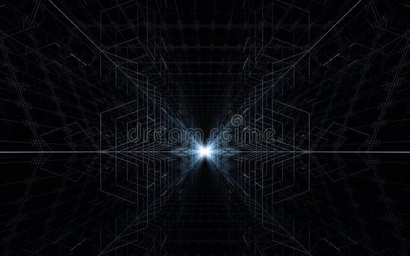 Tunnel with Polygon Background, 3d Rendering Stock Illustration ...