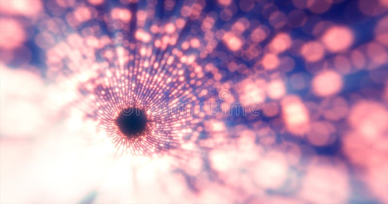 Tunnel of Red Energy Particles Blurred Bokeh Glowing Bright Abstract ...