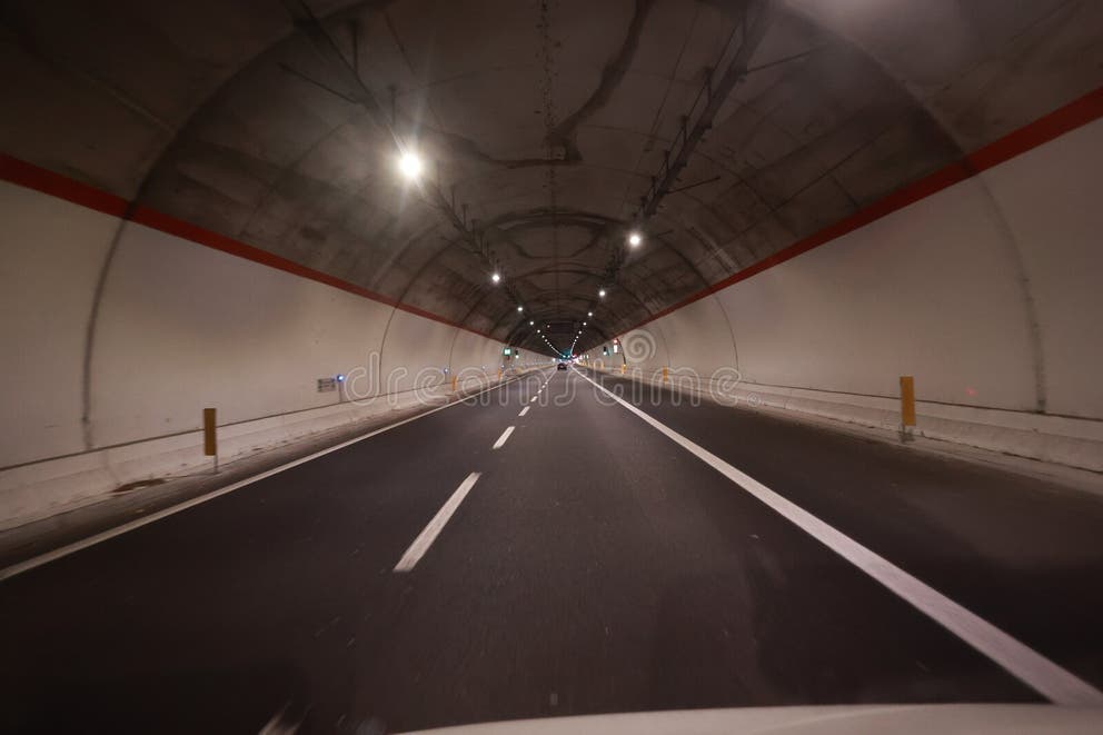 Tunnel with a Road Inside of it Stock Image - Image of freeway, dark ...