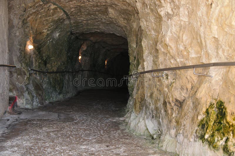 Tunnel through the rocks. stock photo. Image of deep - 21276894