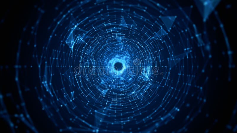 Tunnel Sci-Fi Digital Cyberspace, Digital Data Network and Blockchain ...