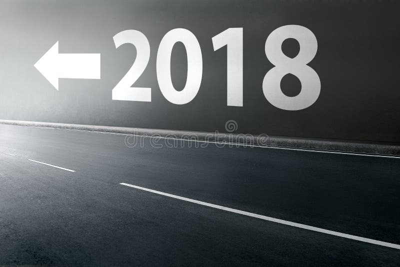 Tunnel with 2018 Sign on the Wall Stock Image - Image of design, sign ...
