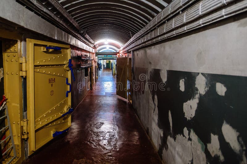 Tunnel of Soviet Bunker, Command Post Echo of Cold War Stock Photo ...