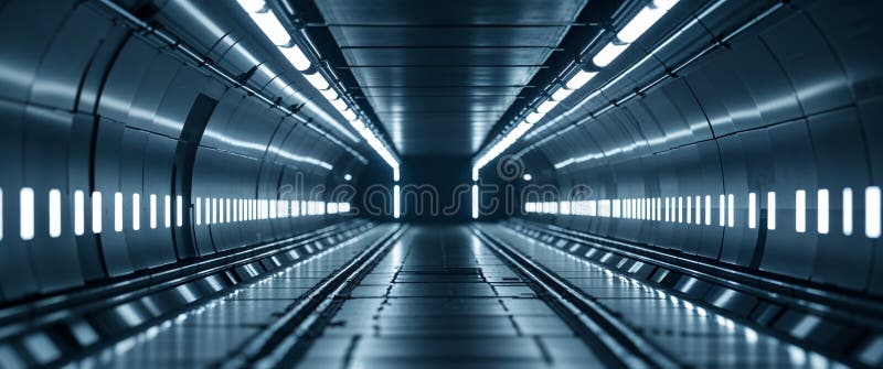 A Tunnel Space with a Strong Sense of Technology Stock Photo - Image of ...