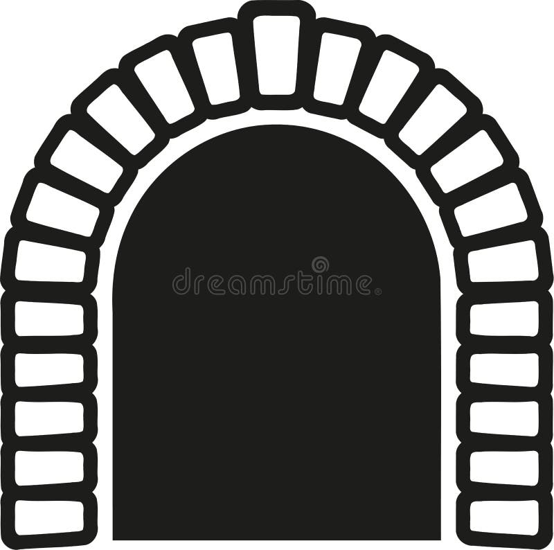 Tunnel with stone border stock vector. Illustration of border - 107204539