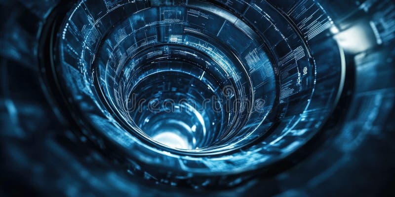 Tunnel of Technological Illusion Stock Photo - Image of network ...