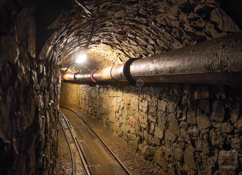 Tunnel in underground mine stock image. Image of tunnel - 120664819