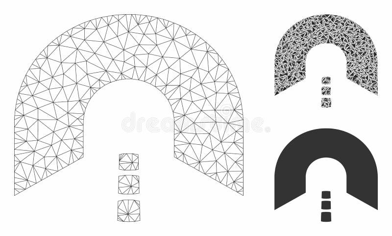VPN Tunnel Vector Mesh 2D Model and Triangle Mosaic Icon Stock Vector ...