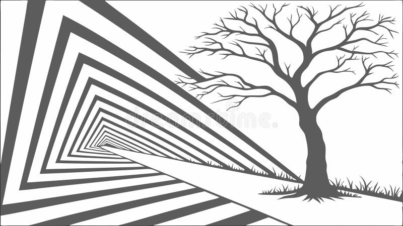 Tunnel Vision Perspective, Abstract Art and Optical Illusion, Geometric ...