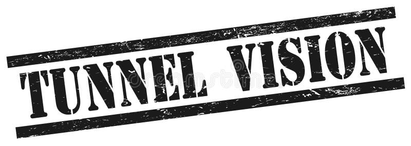TUNNEL VISION Text on Black Grungy Rectangle Stamp Stock Illustration ...
