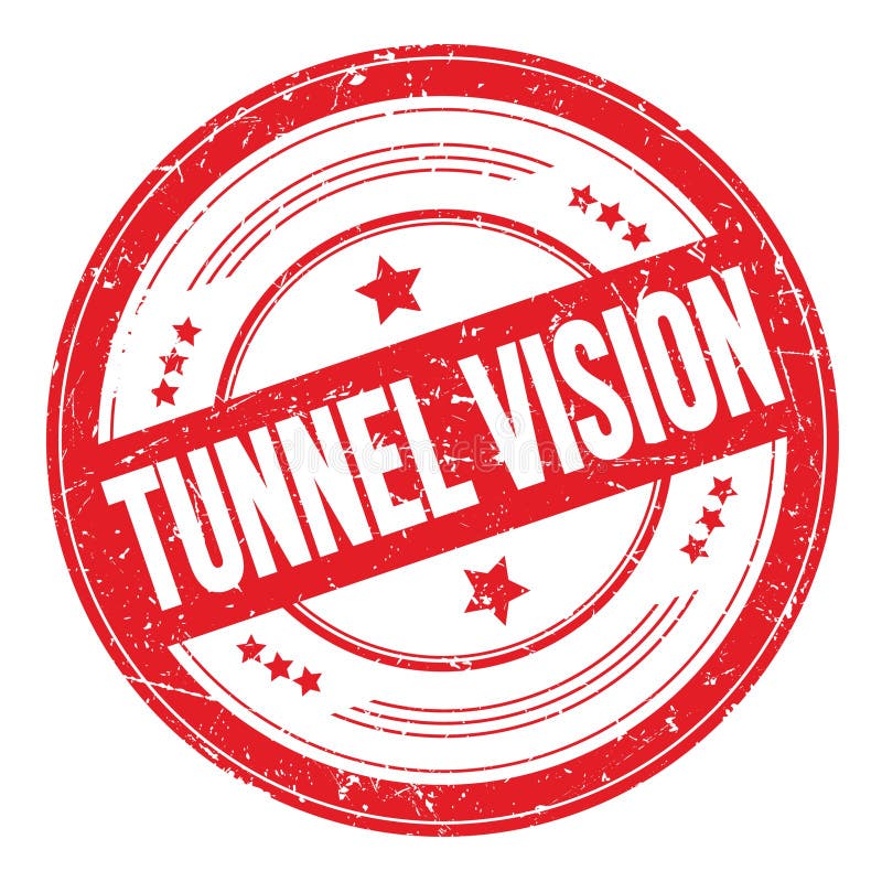 TUNNEL VISION Text on Red Round Grungy Stamp Stock Illustration ...