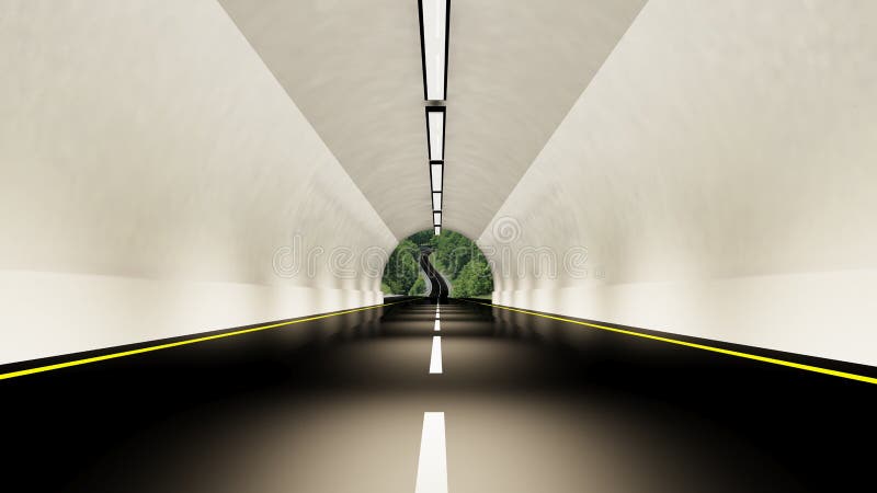 Curvatura Del Tunnel Della Strada Principale. Immagine Stilizzata Di ...