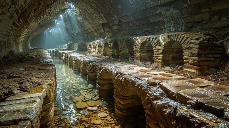 A Tunnel with Water Flowing through it Stock Image - Image of outdoor ...