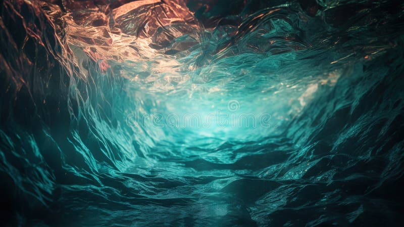 A Tunnel in the Water with a Light at the End Stock Illustration ...