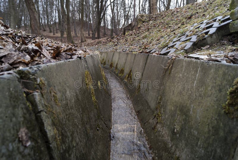 Tunnel which water stream. stock photo. Image of father - 88140636