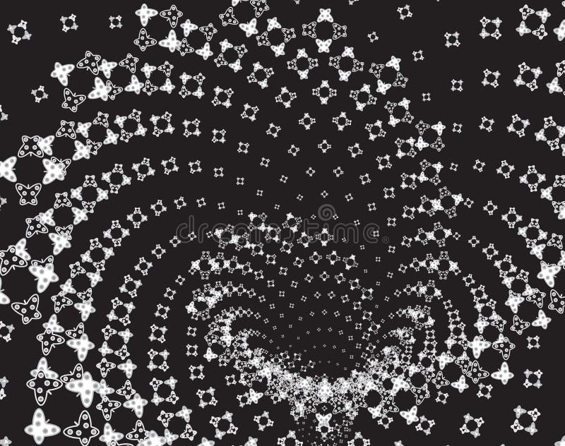 Tunnel or Wormhole. Vector Spiral Pattern or Texture of Butterflies ...
