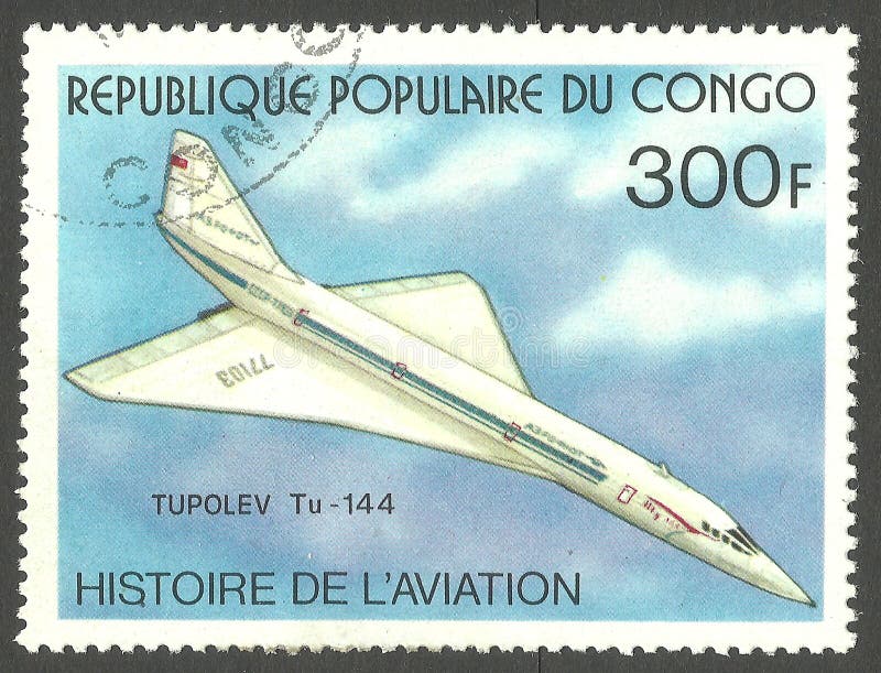 Tupolev Tu-144 foto editorial. Imagen de aire, aterrizaje - 105462796