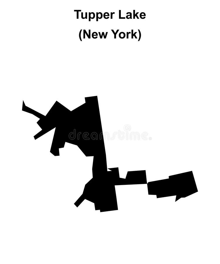 Tupper Lake outline map stock illustration. Illustration of boundary ...