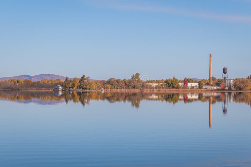 Tupper Lake NY Riverfront on a Calm Morning in Early Fall Stock Photo ...