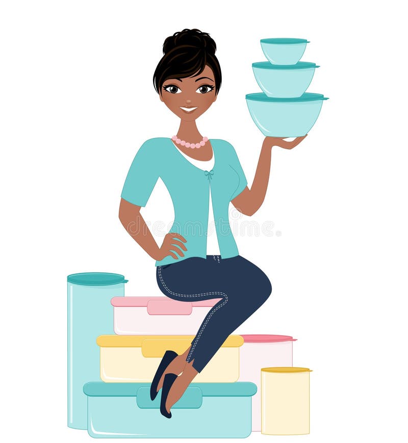 Tupperware woman stock illustration. Illustration of person - 90461766